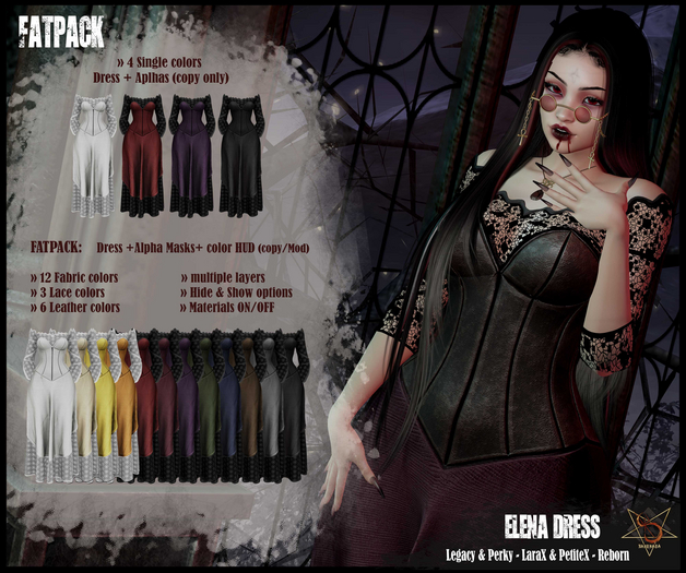 Second Life Marketplace Rks Dress Elena Fatpack